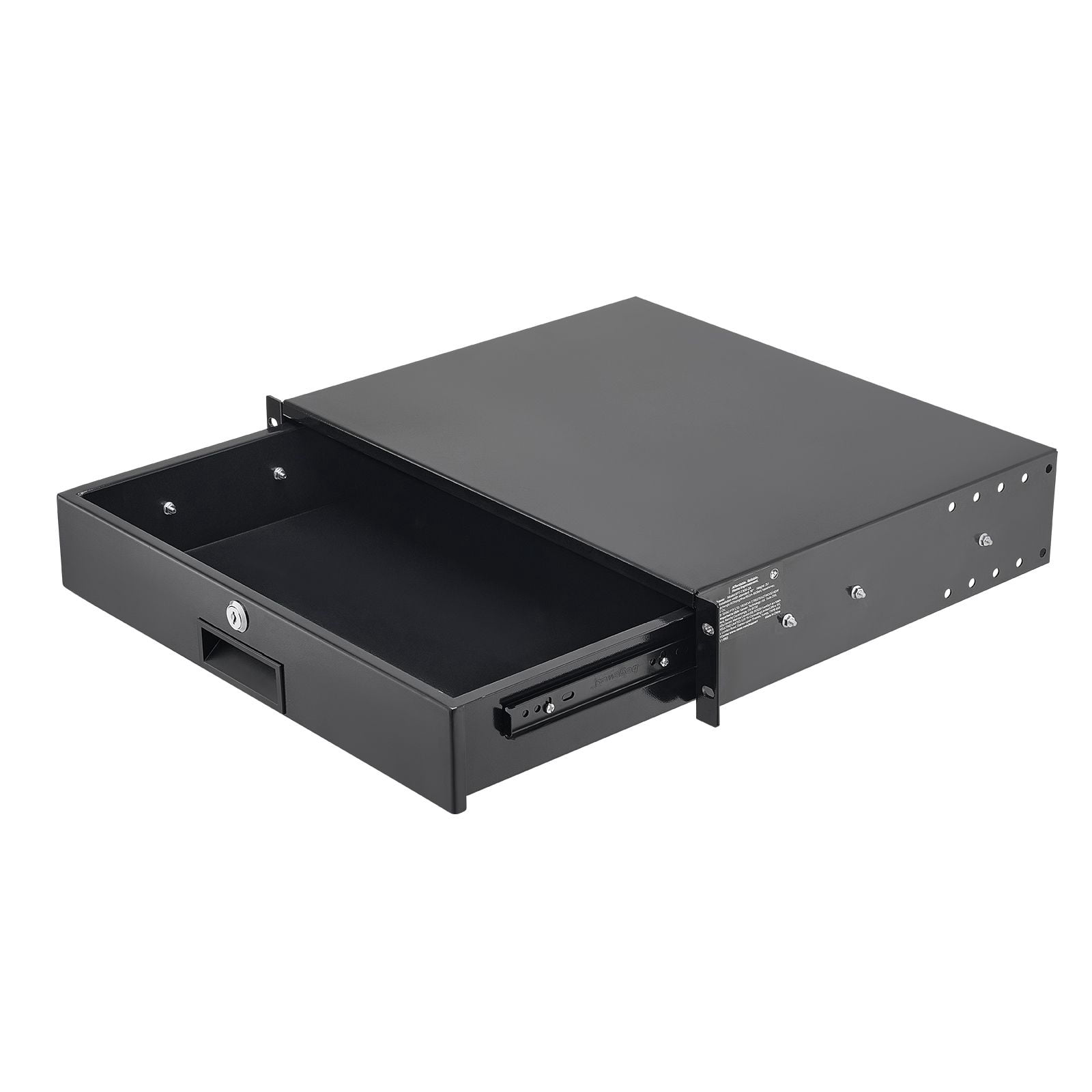 2U Rack Mount Drawer 50 lbs Load Bearing Lockable Server Cabinet ...