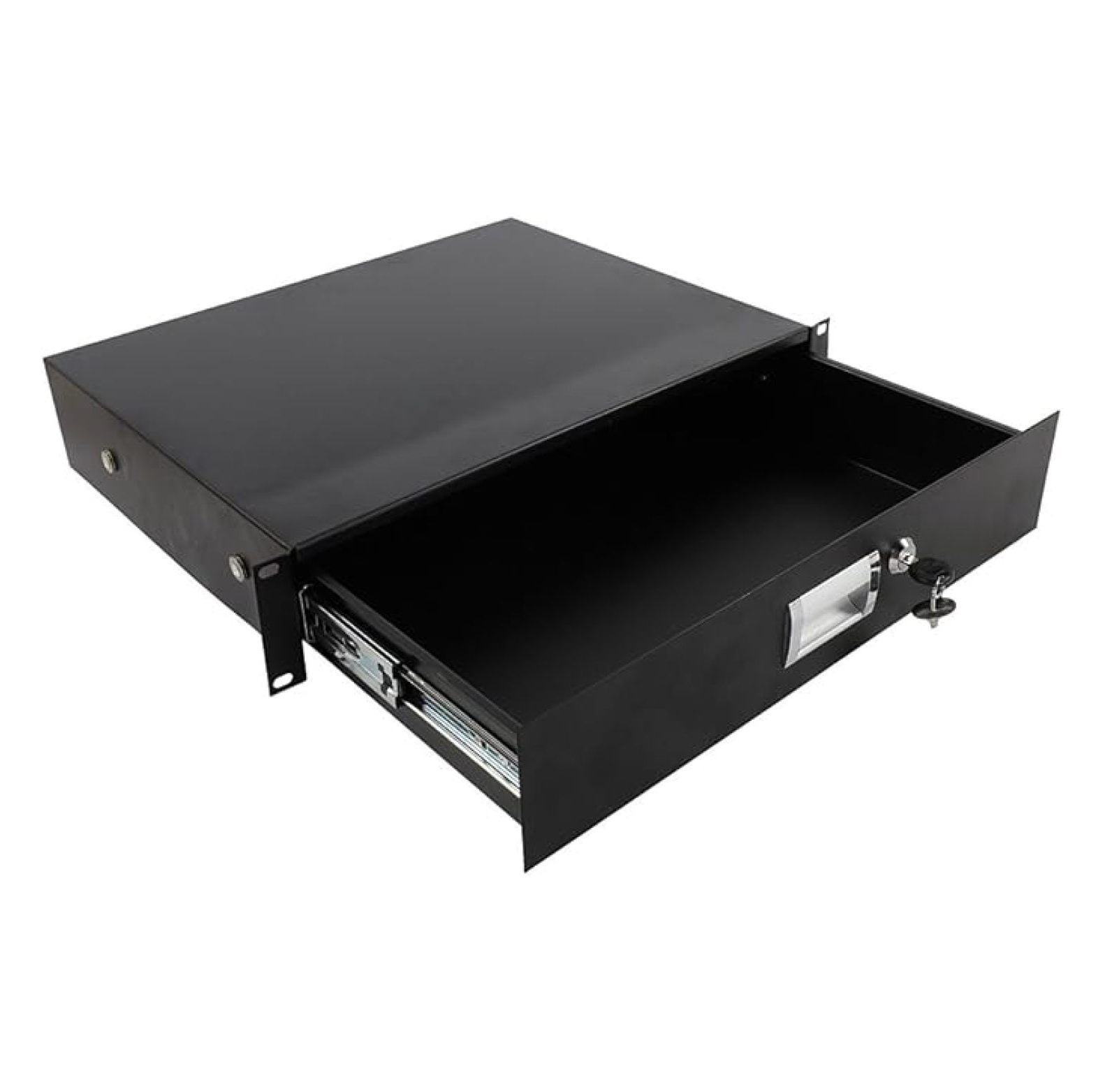 2U Server Cabinet Case 19 Inch Rack Mount Lockable Drawer with Key ...