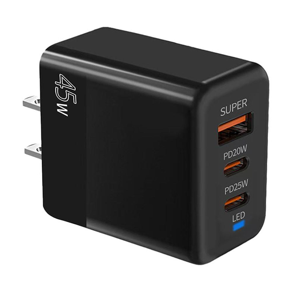 2USB Type-C Multi-port Charger 3-ports Fast Charging 220V Head G1W1 ...