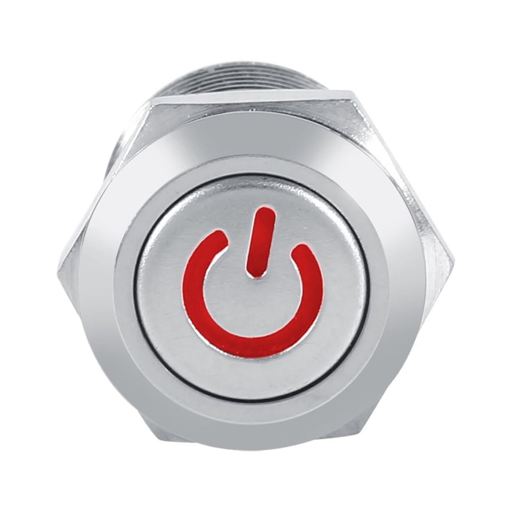 2V Red LED 12mm Auto Car Metal Momentary Power Push Button Switch ...