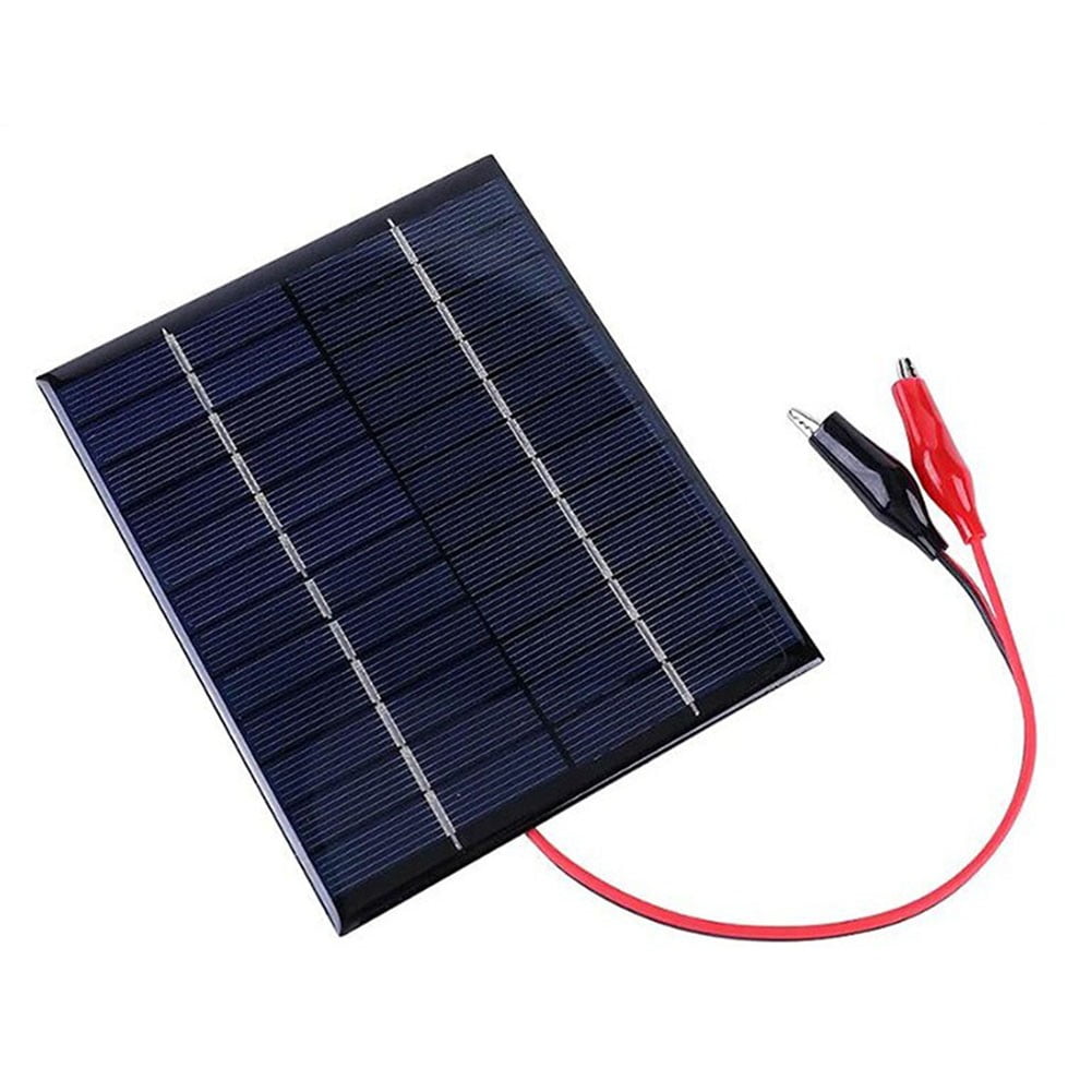 2W 12V Solar Panel DIY Battery Solar Charger Board with Clip, Outdoor ...