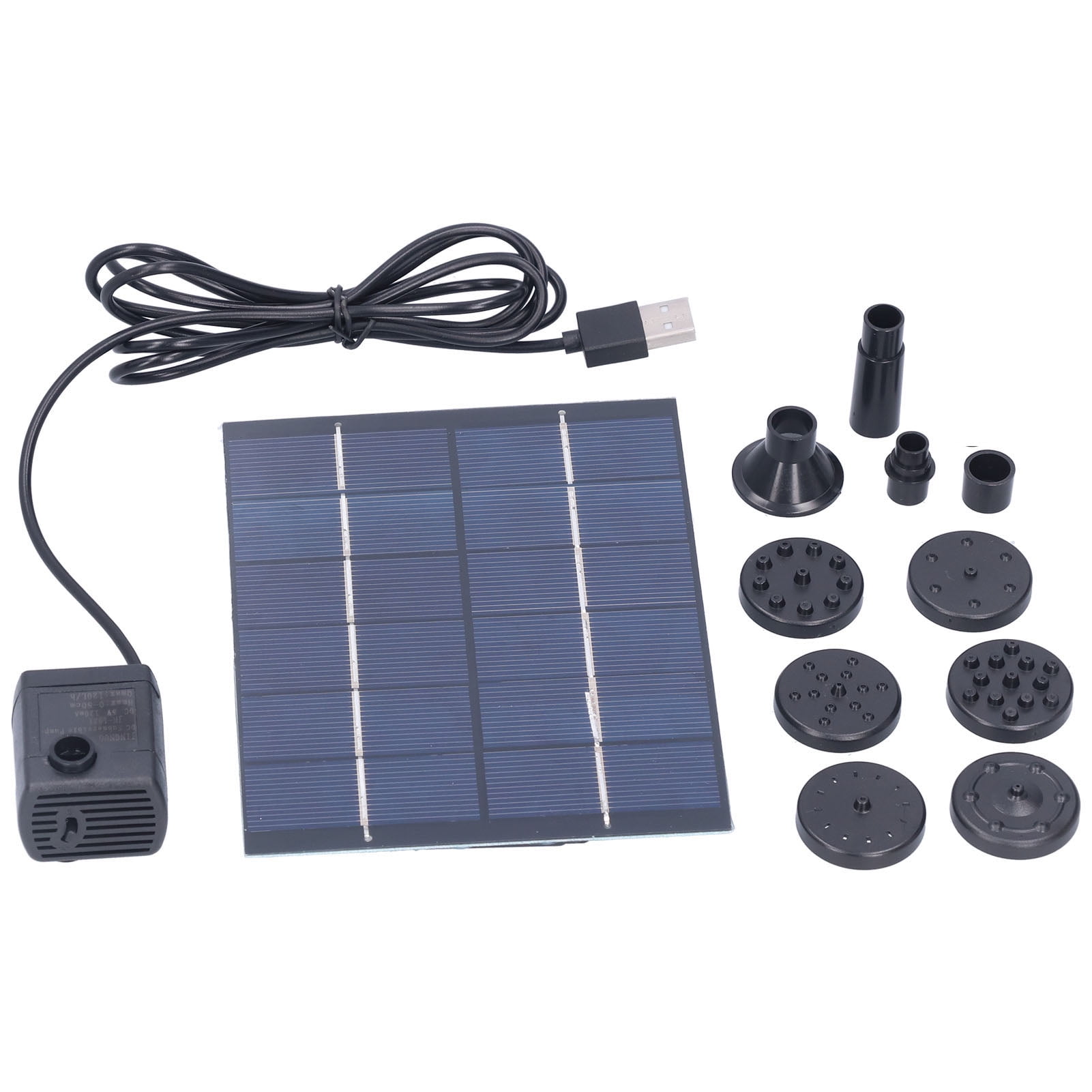 2W Solar Fountain Kit with Panel and Pump for Outdoor Pond Decor ...