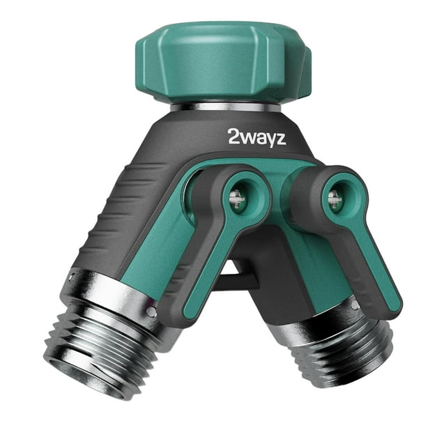 2WAYZ Dual Outlet Water Hose Splitter - Heavy-Duty Brass Y Connector ...