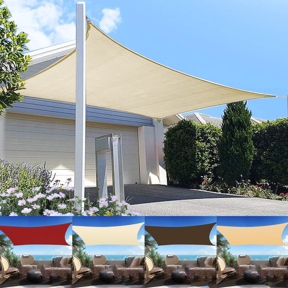 2WIN2BUY 12x16ft Sun Shade Sail for Patio,420D Heavy Duty Rectangular ...