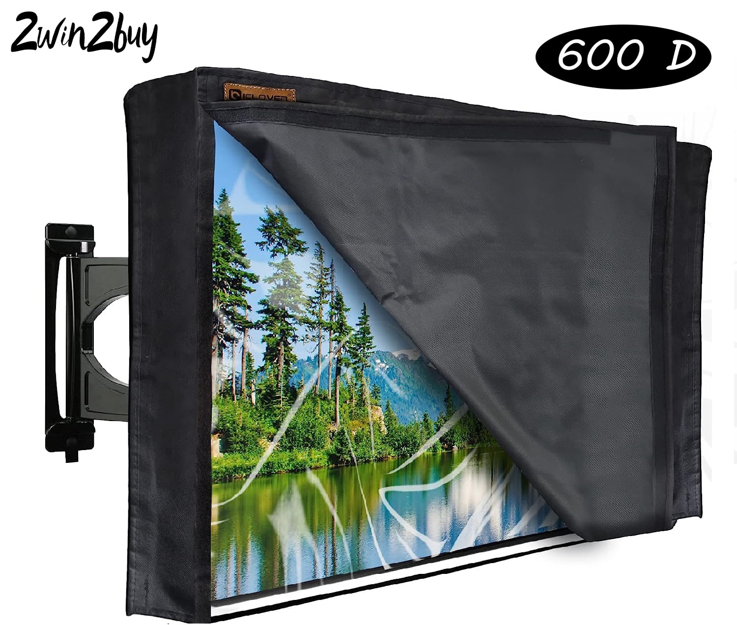 2WIN2BUY Outdoor TV Cover 60-65inch, 600D Heavy Duty Weatherproof ...
