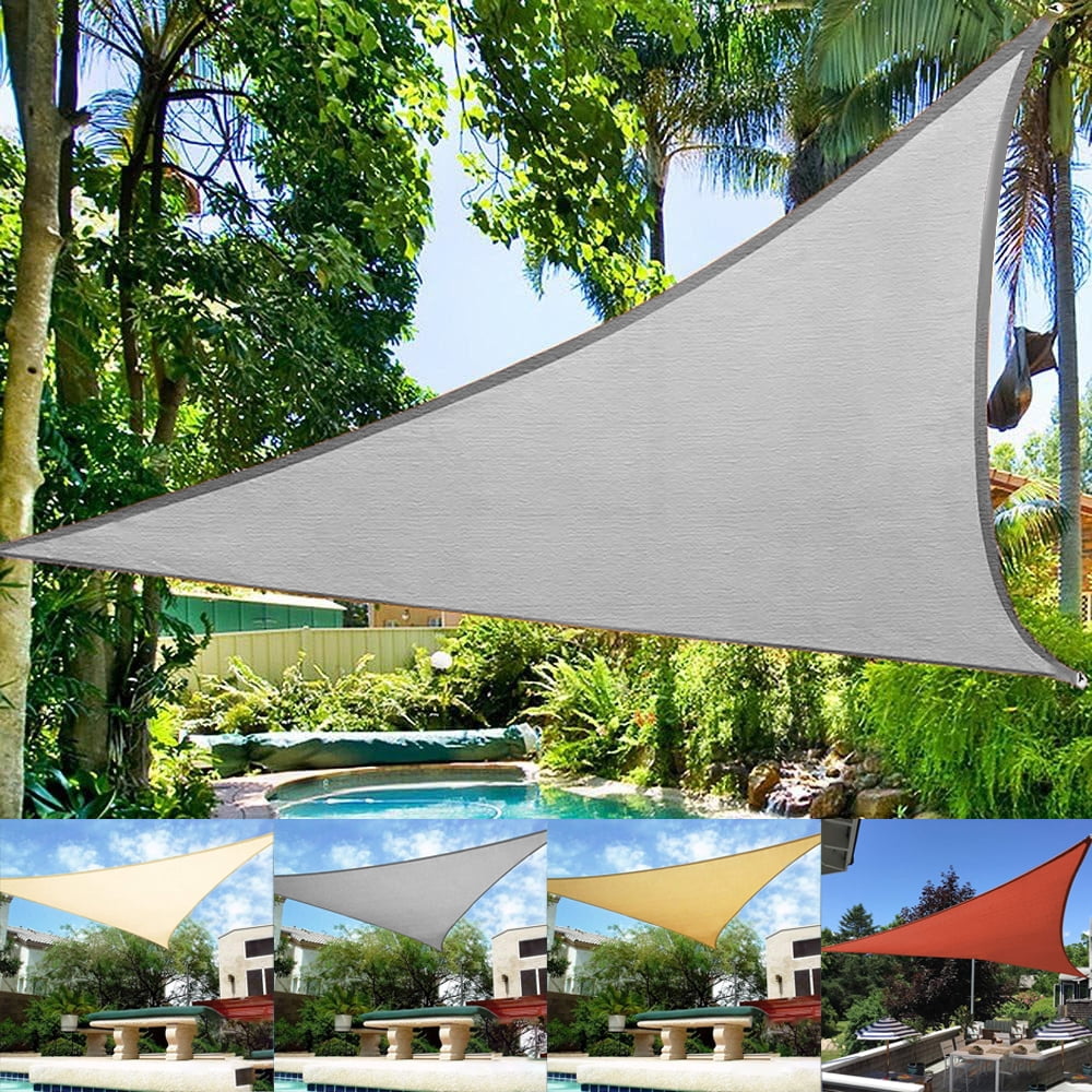 2WIN2BUY Triangle Sun Shade Sail,12'X12'X12'Curved Edge Outdoor Shade ...
