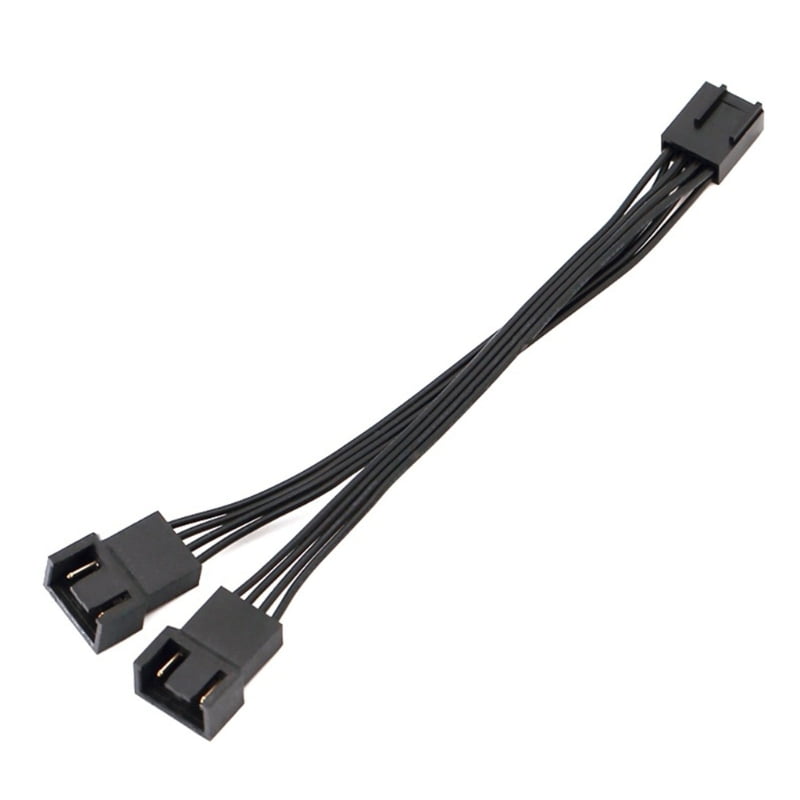 2Way 4Pin PWM Thermal Control Y Splitter Cable For Double PC Case Fans ...