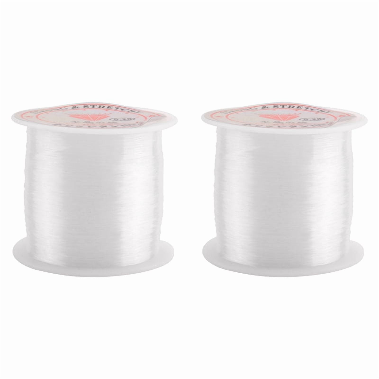 2X 0.2mm Diameter Clear Nylon Fish Fishing Line Spool Beading String ...