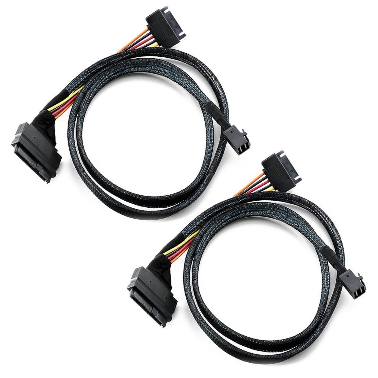 2X 0.5M/1.5Ft Mini SFF 8643 to U.2 SFF-8639 Cable with 15 Pin Female ...