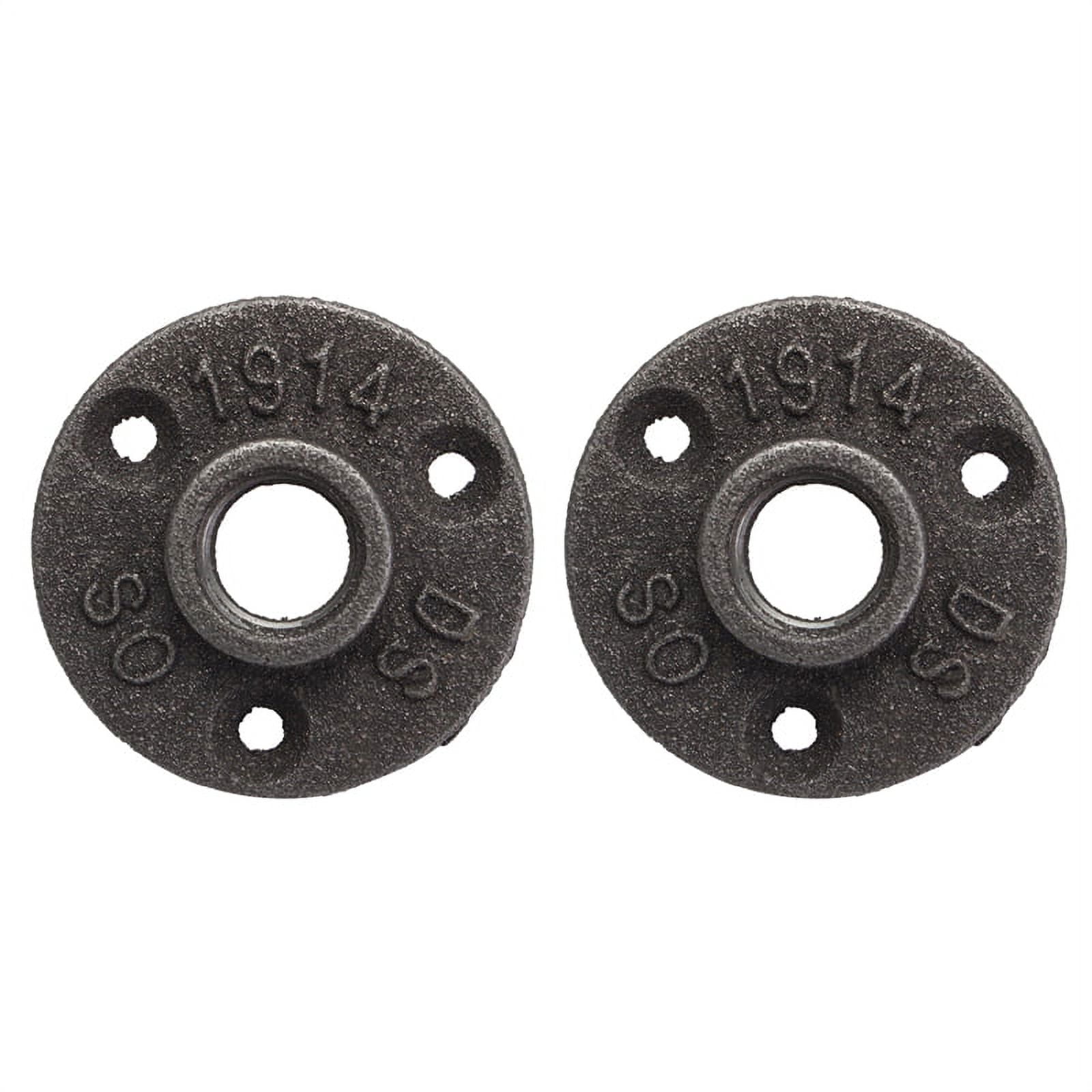2X 1/2 inch Black Cast Iron Pipe Fittings Floor Flange Threaded ...