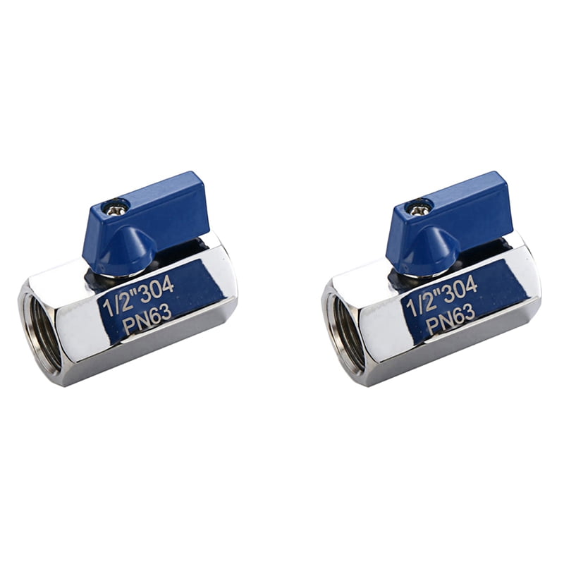 2X 1/2Inch 304 Stainless Steel Mini Ball Valve Female By Female NPT Air ...
