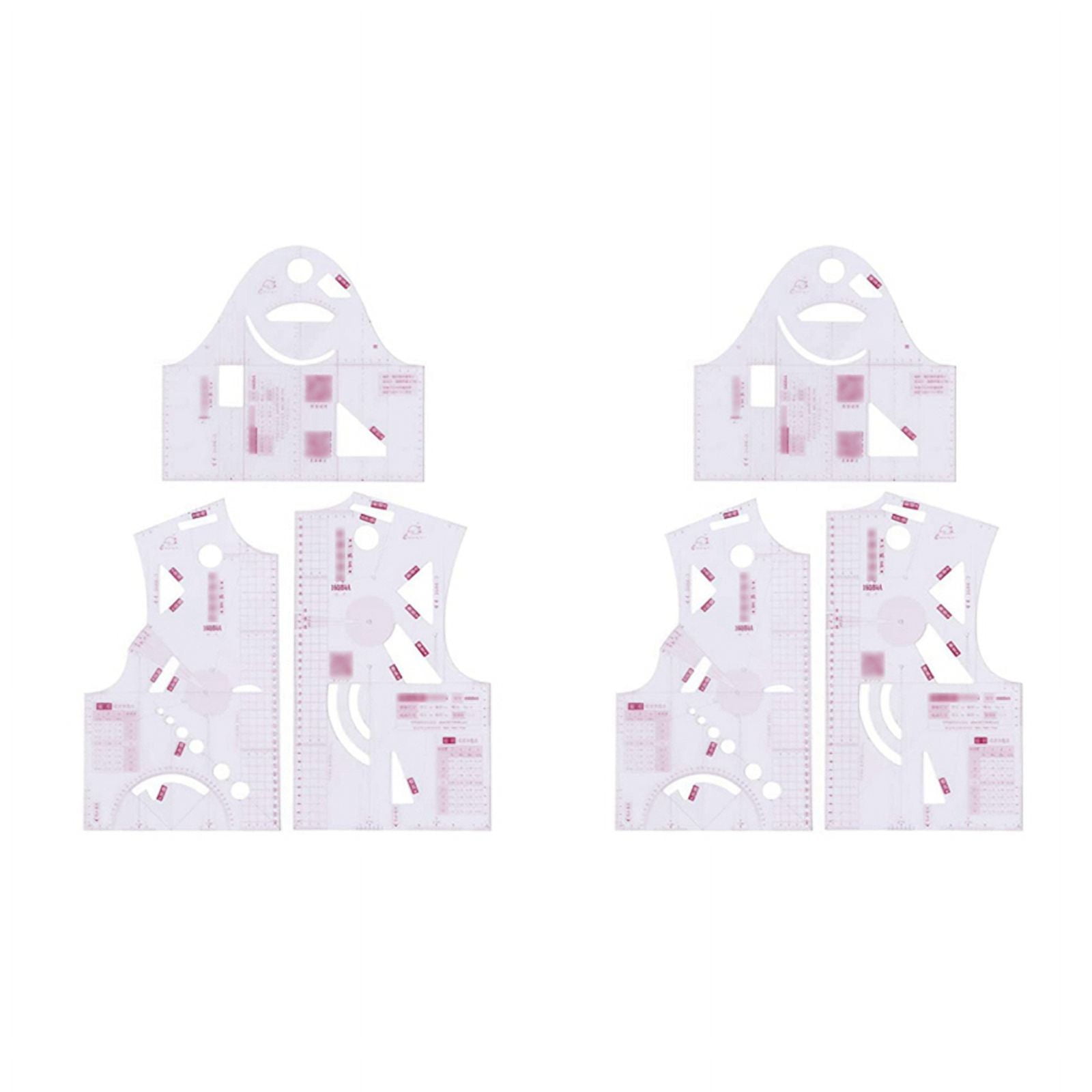 2X 1:3 Cloth Design Ruler Transparent French Curve Ruler Measure Ruler ...