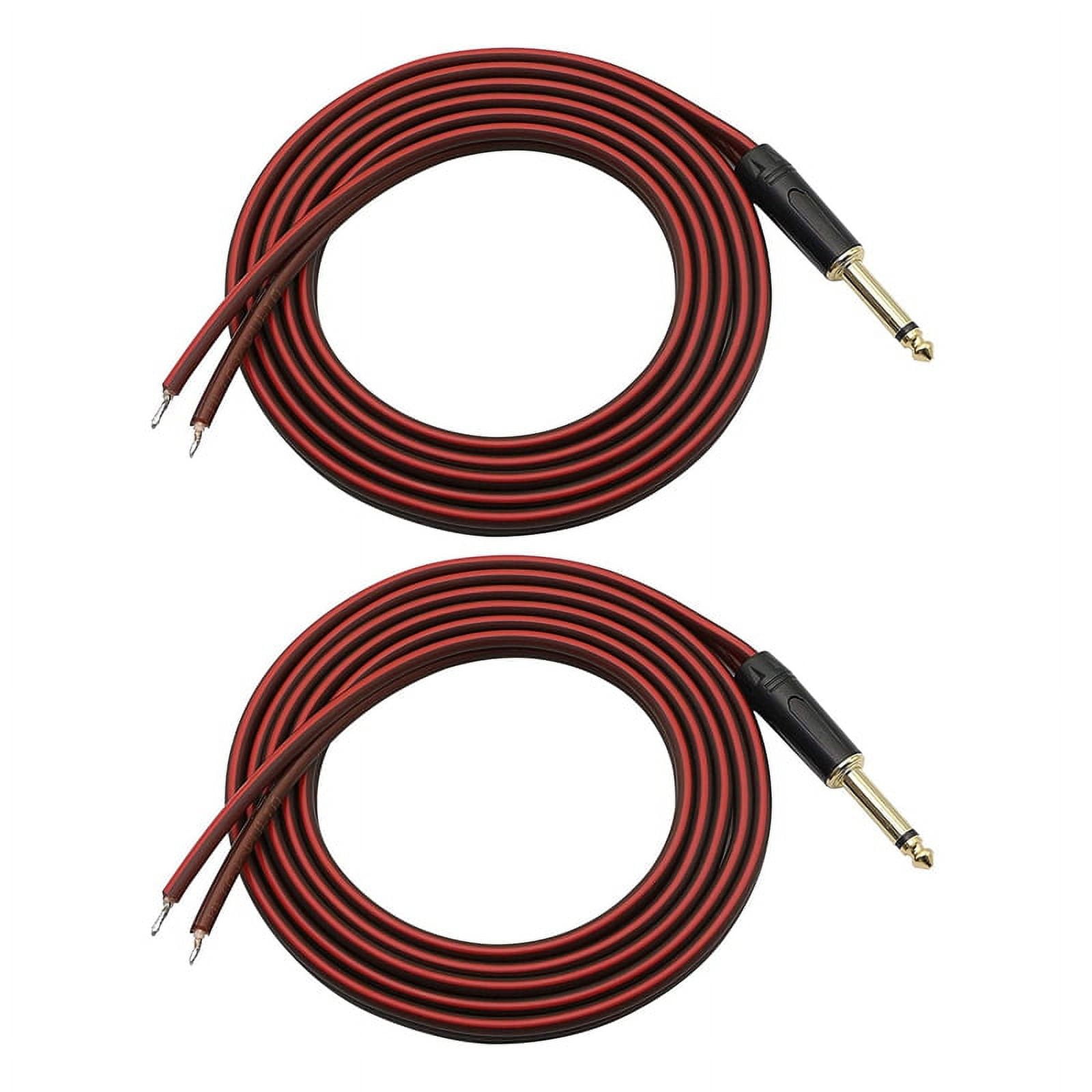 2X 1/4 to Speaker Bare Wire,Audio Cable to 6.35mm Male Mono Adapter ...