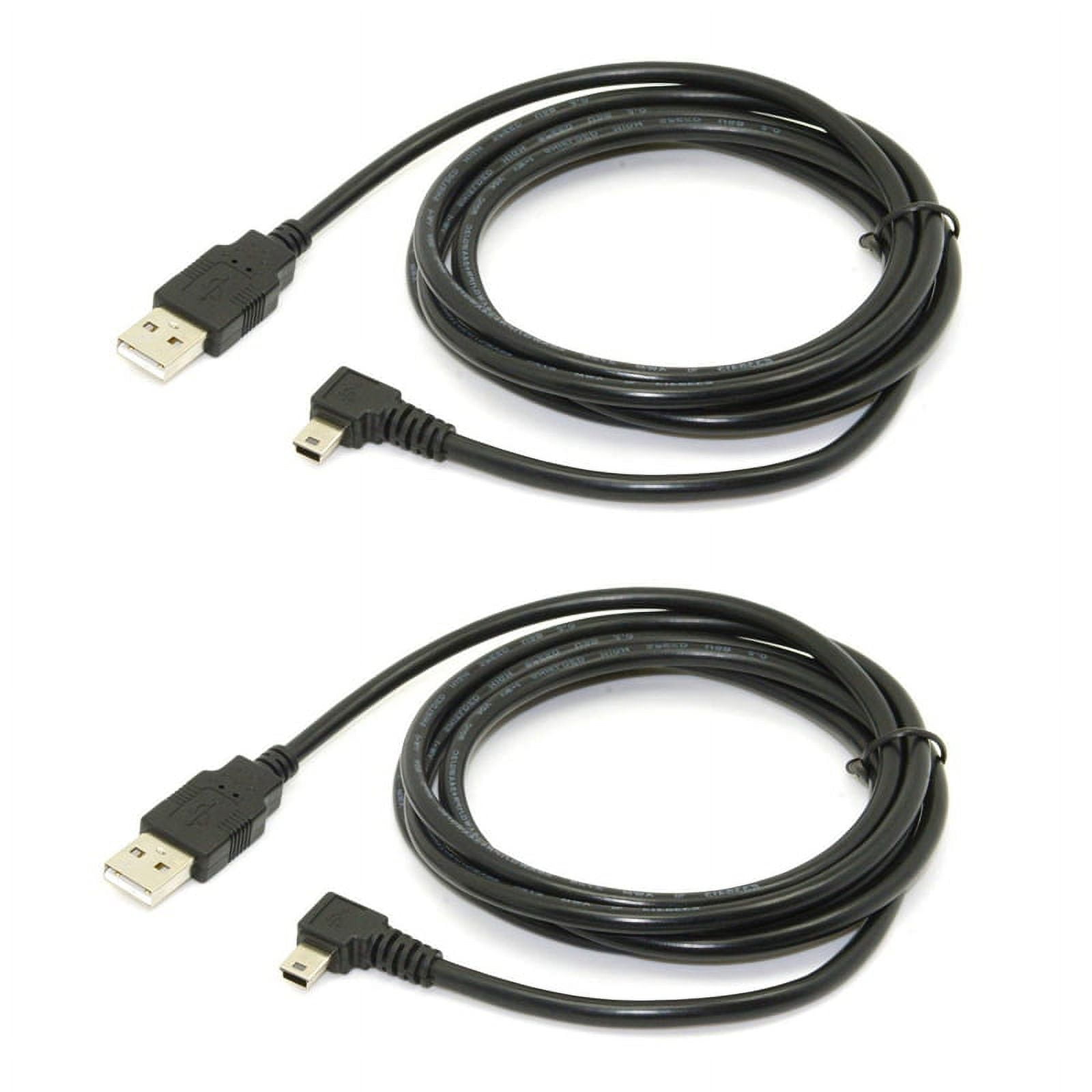 2X 1.8m Mini USB B Type 5pin Male 90 Degree Left Angled to USB 2.0 Male ...