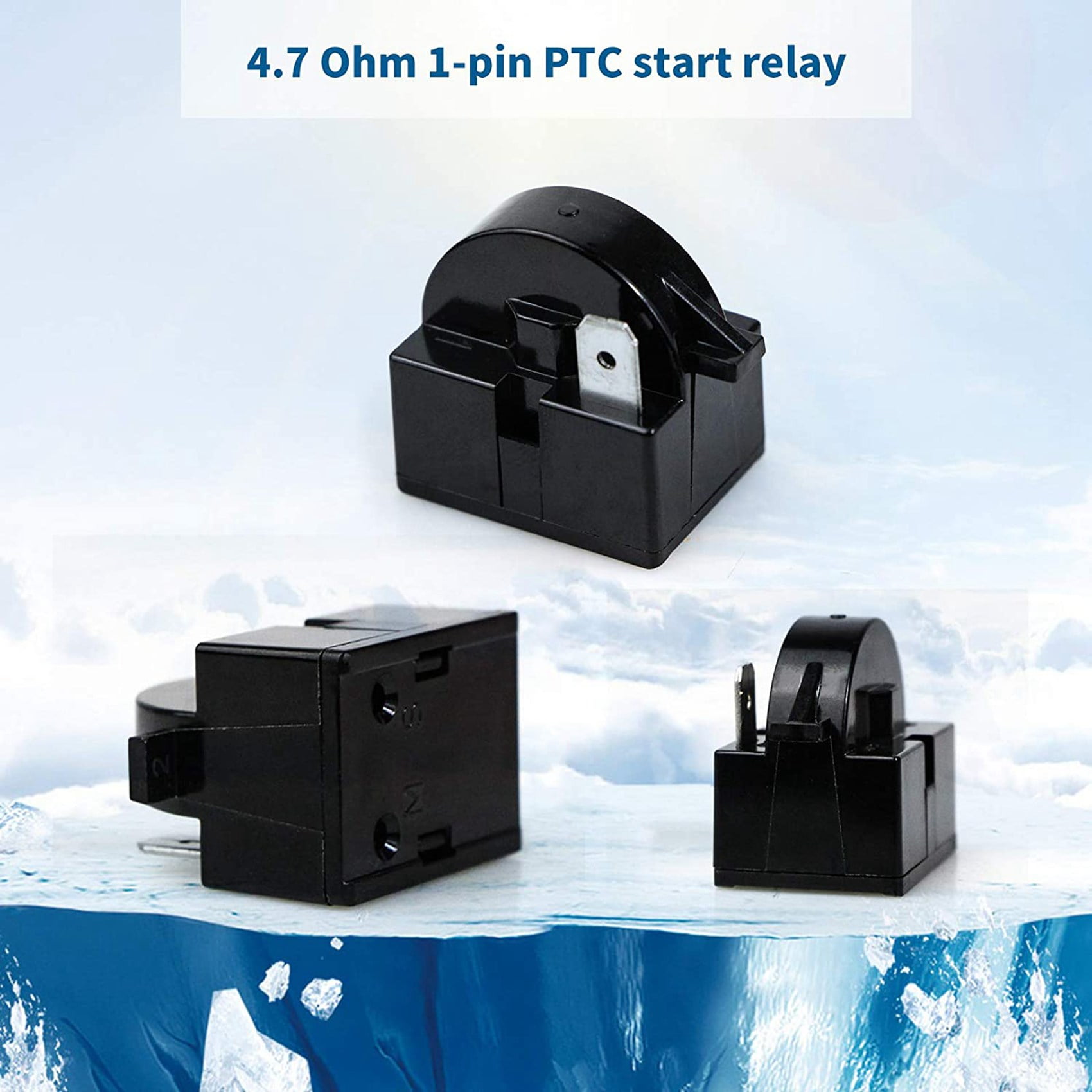 2X 1 Pin QP2-4.7 PTC Relay,1 Pin Refrigerator Relay and 6750C-0005P ...