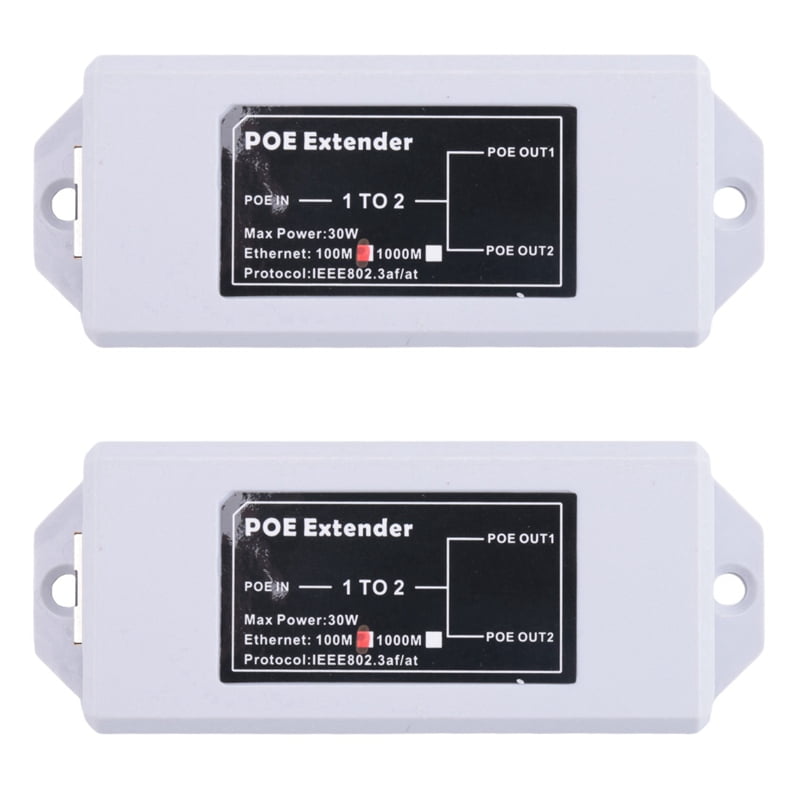2X 1 to 2 Port POE Extender 100Mbps IEEE 802.3Af/At Standard 48V for ...
