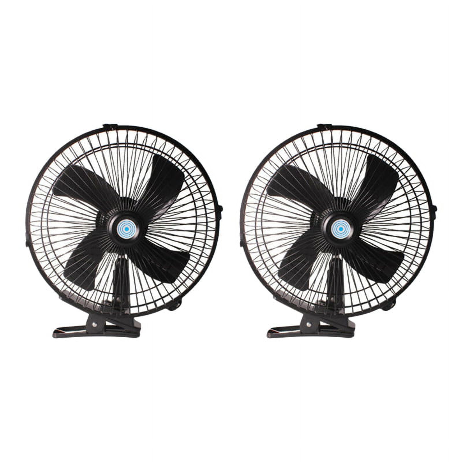 2X 10 Inch 12V Car Electric Fan Adjustable Speed Oscillating Cooling ...