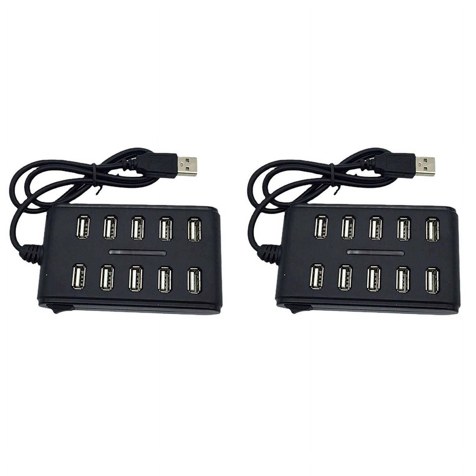 2X 10 Port High Speed Extension Cable USB 2.0 Hub Adapter for Laptop ...