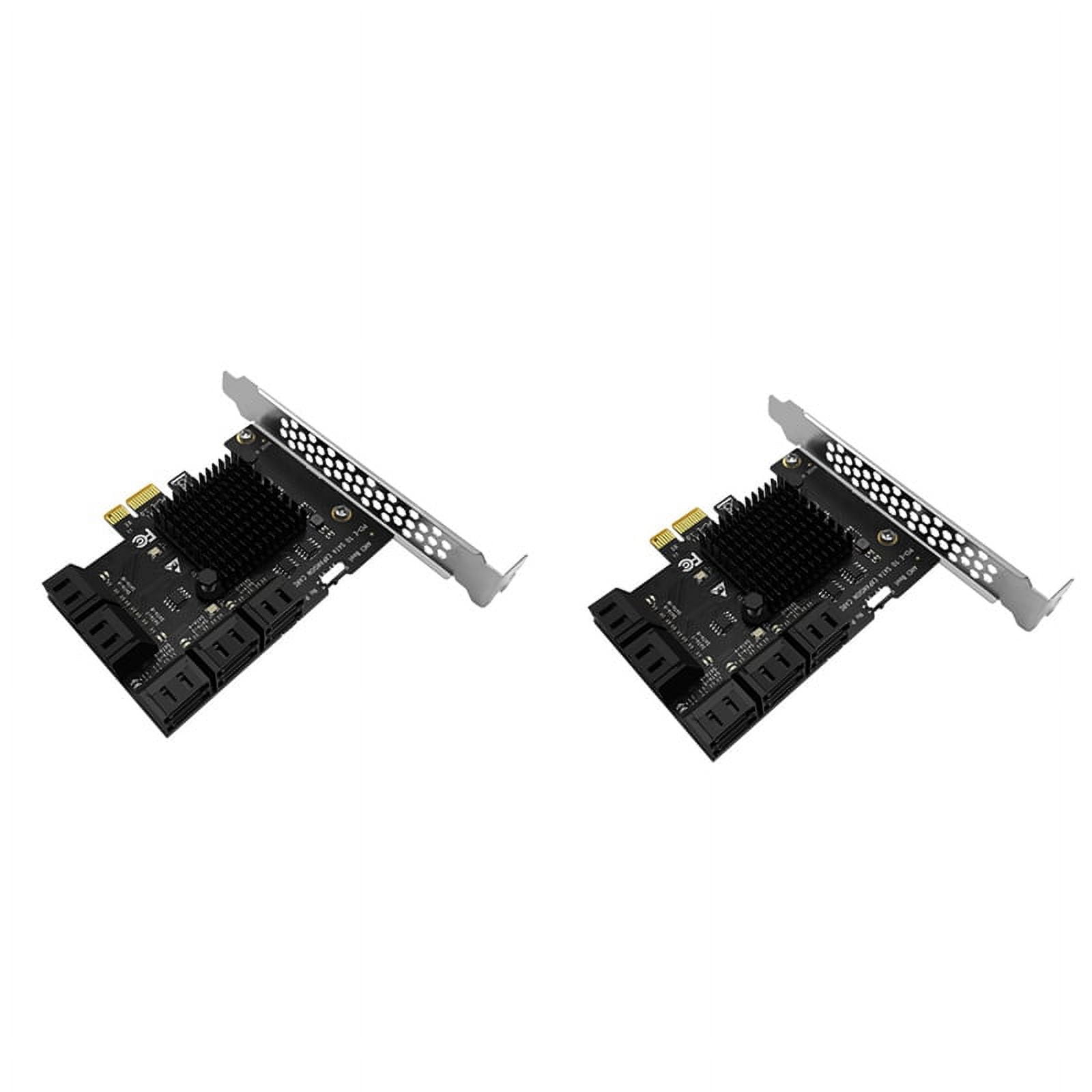 2X 10 Port SATA 3.0 to PCIe X1 Expansion Card PCI Express SATA Adapter ...
