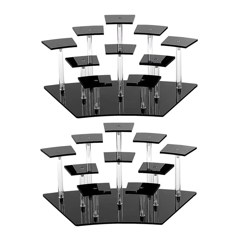 2X 10 Tier Acrylic Display Stand, Acrylic Riser Display Stand Perfume ...