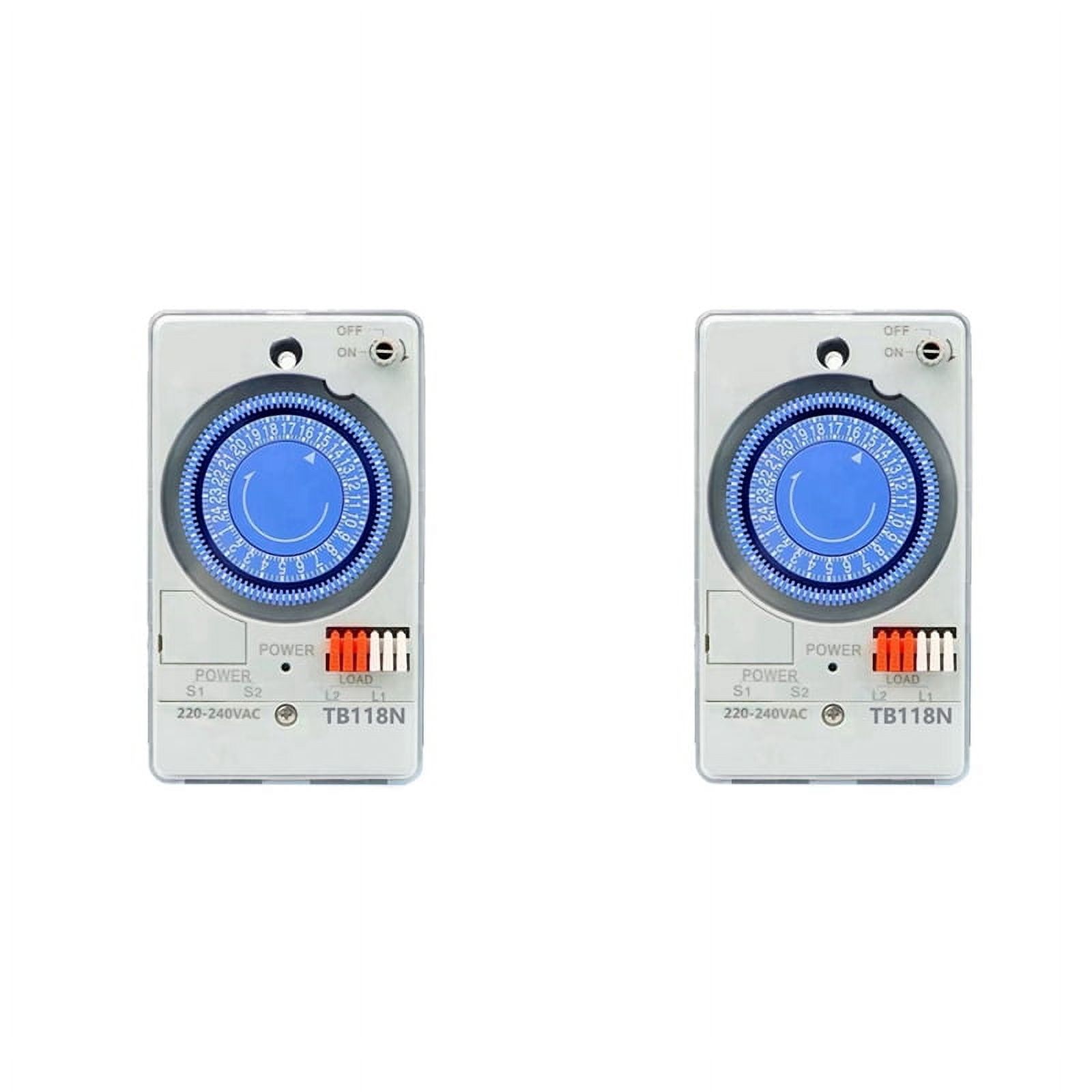 2X 100-240VAC 50-60Hz TB118N Din Rail Mechanical Timer Switch ...