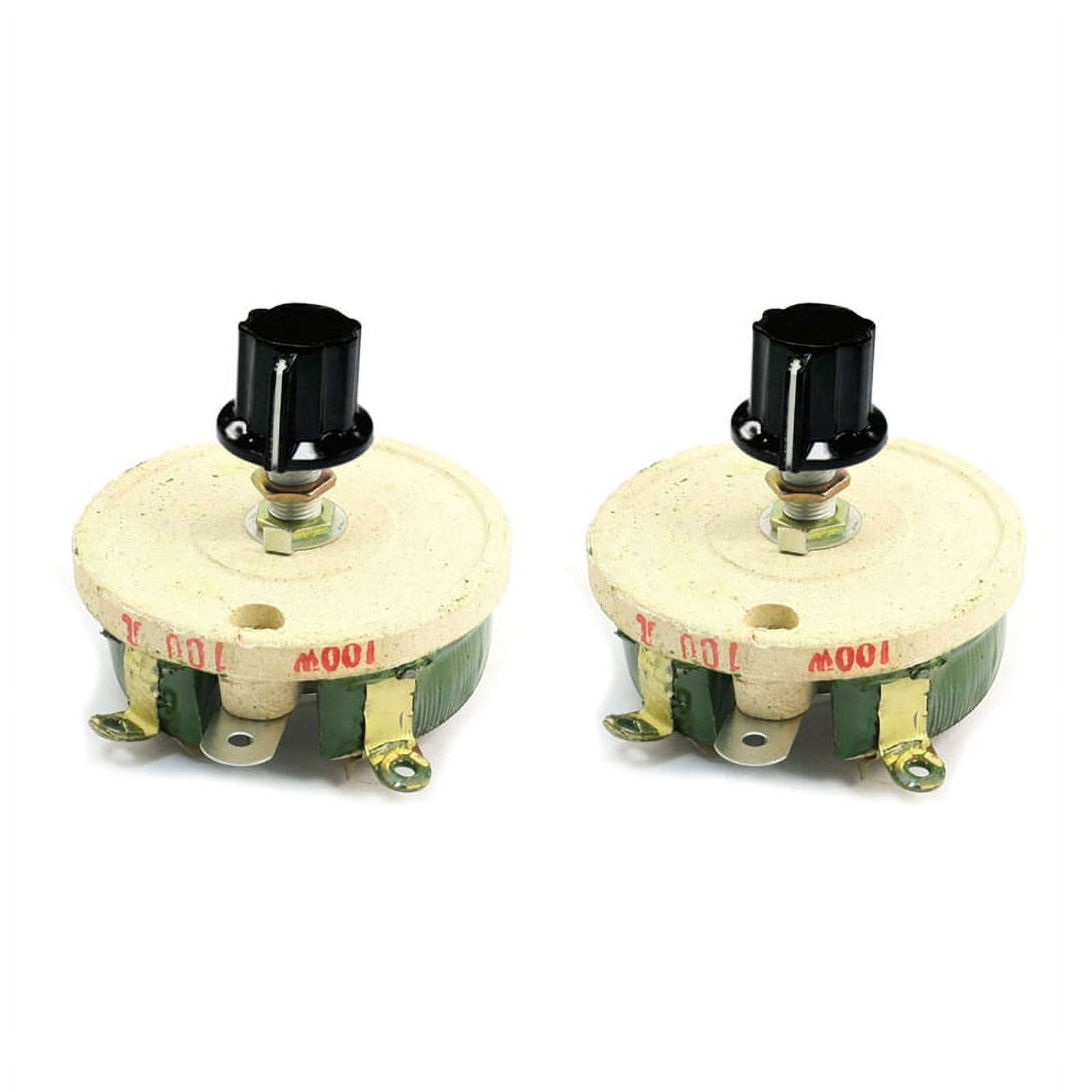 2X 100W 100 Ohm Ceramic Wirewound Potentiometer Rotary Resistor ...
