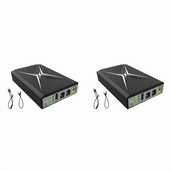 2X 10400MAh DC UPS Uninterrupted Supply Router 9V 12V 18W Battery ...