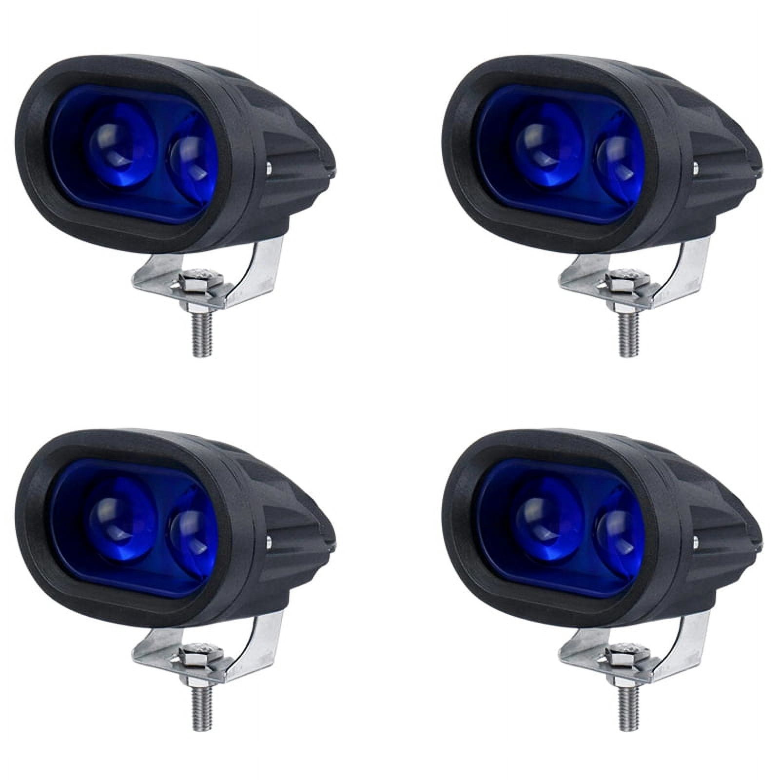 2X 10V-80V Vehicle Blue LED Warning Signal Lamp Forklift Truck Work ...