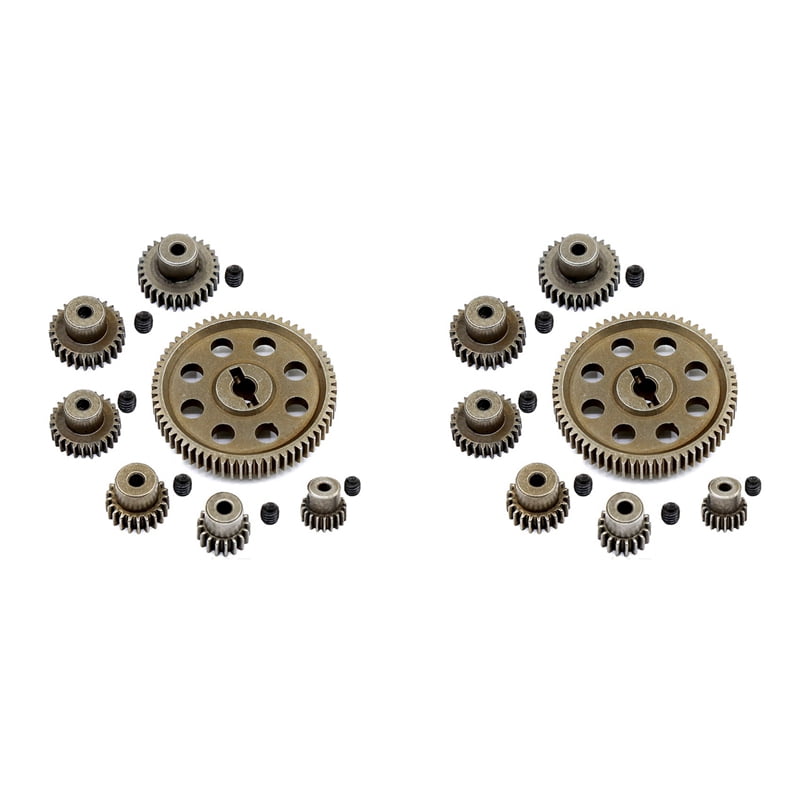 2X 11184 Metal Main Gear 64T Motor Pinion Gears for 1/10 RC Car Amax ...