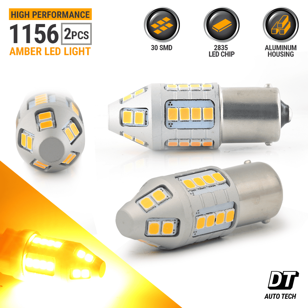 2X 1156 50W 920LM High Power LED Amber Turn Signal Brake Tail Lights ...