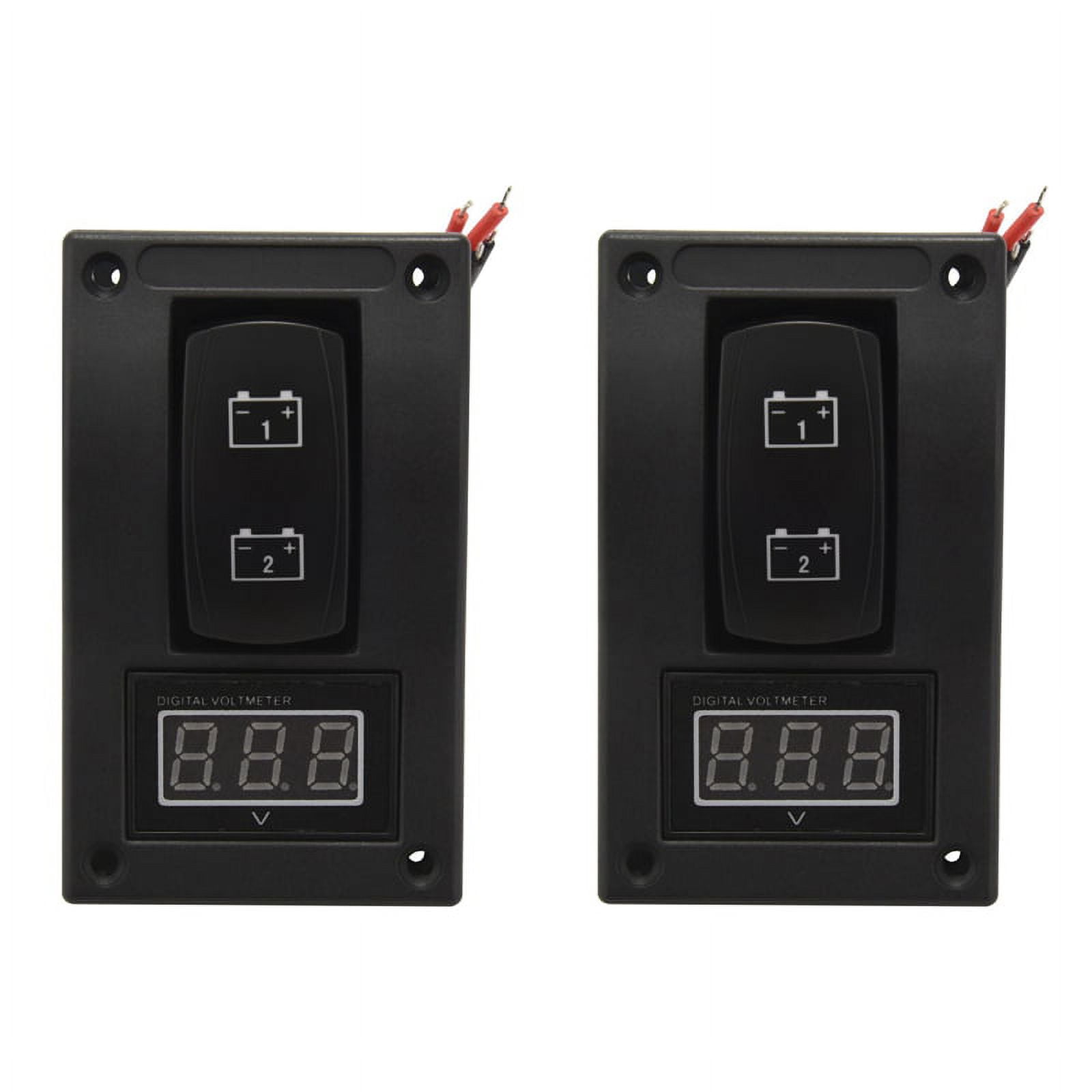 2X 12-24V LED Dual Battery Test Panel Rocker Switch Car Truck Marine ...