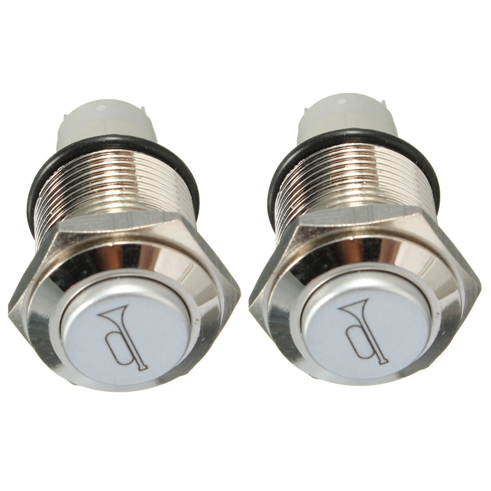 2X 12V 16mm Car LED Light Momentary Horn Button Metal Switch Push Blue ...