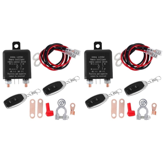 2X 12V 200A Battery Switch Relay Remote Control Battery Disconnect Cut ...