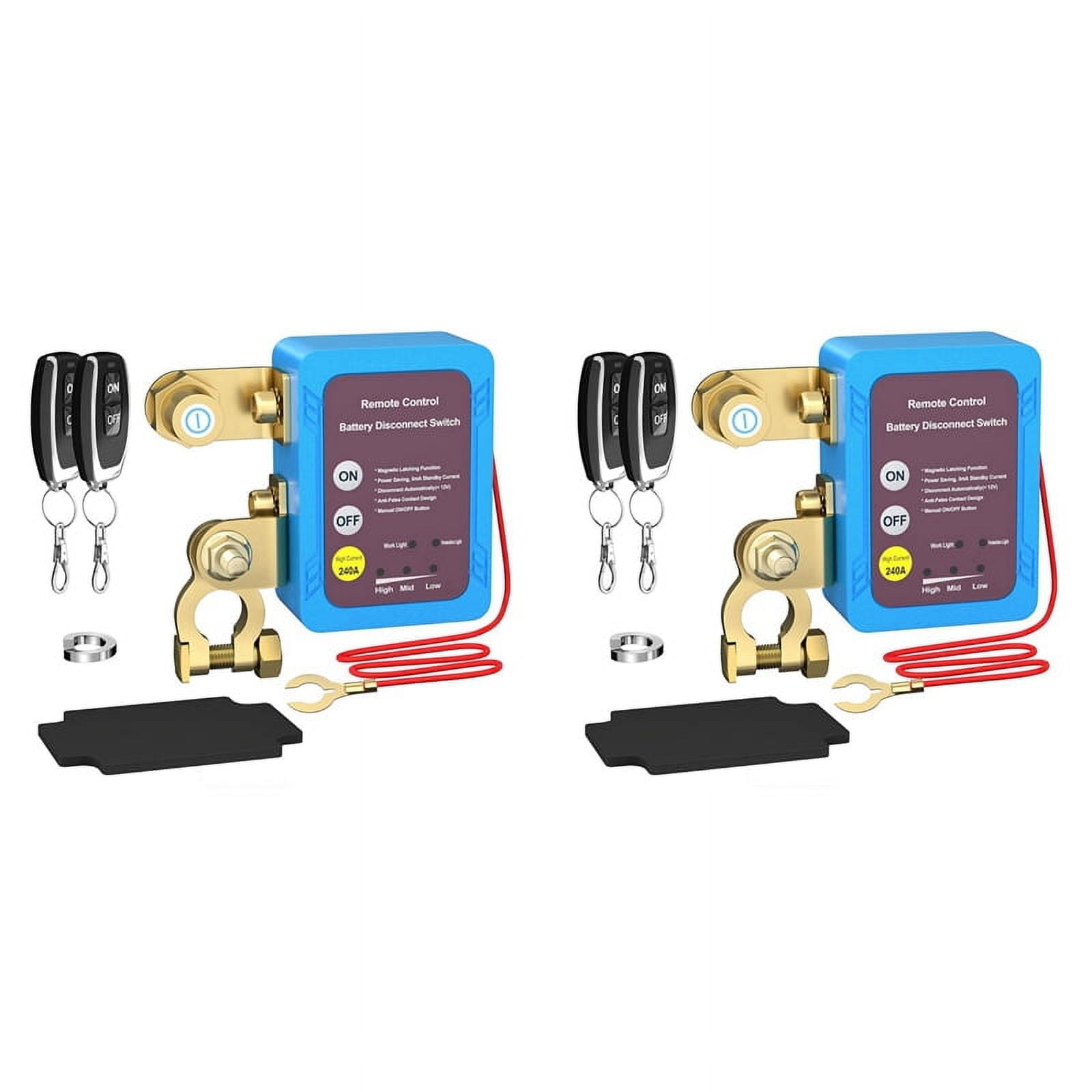 2X 12V 240A Remote Battery Disconnect Switch, Automatic Power Switch ...
