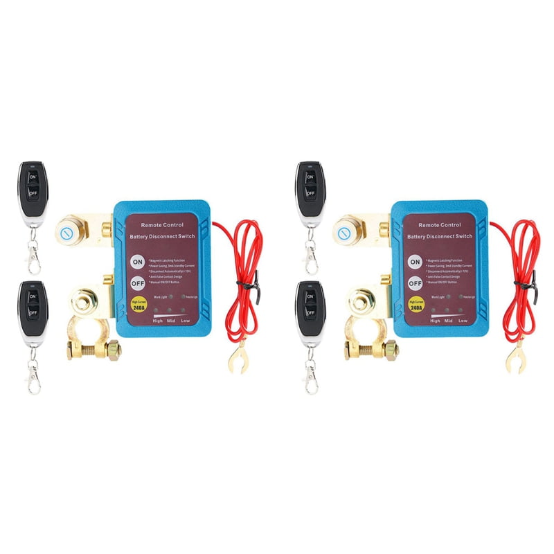 2X 12V 240A Remote Battery Disconnect Switch Automatic Power Shut Off ...