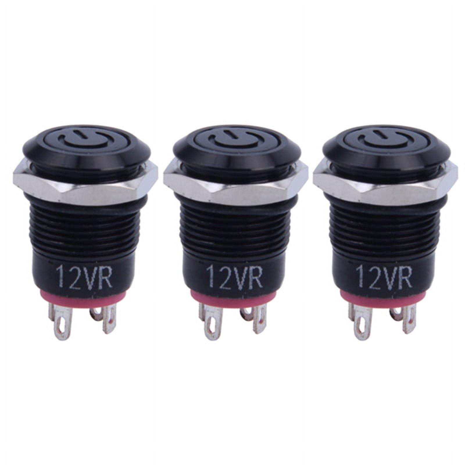 2X 12V 2A 9.5mm LED Metal Cap Power Momentary Push Button Switch Car ...