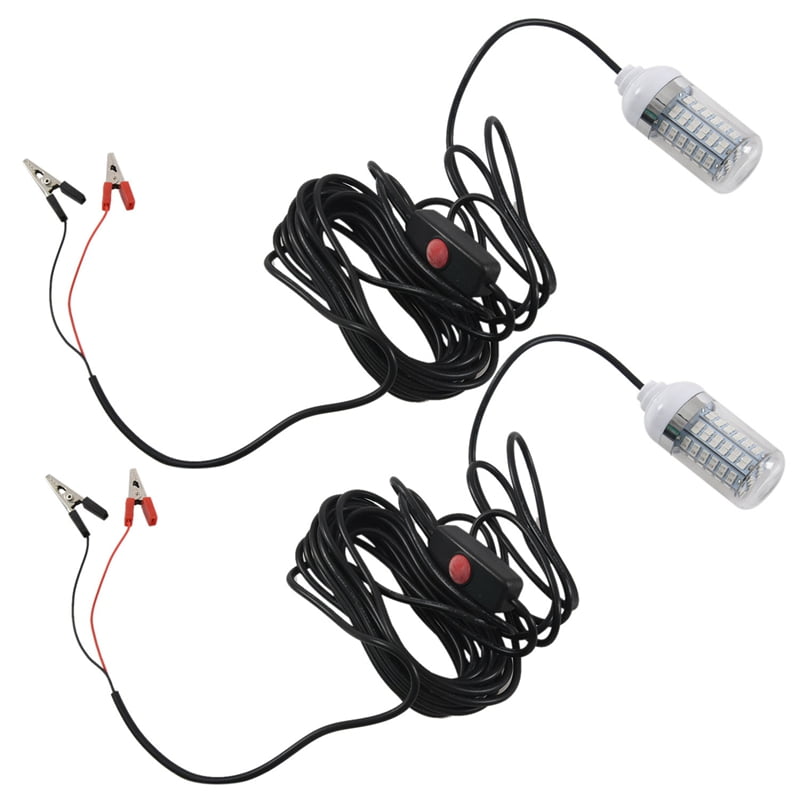 2X 12V LED Green Underwater Submersible Night Fishing Light Crappie ...