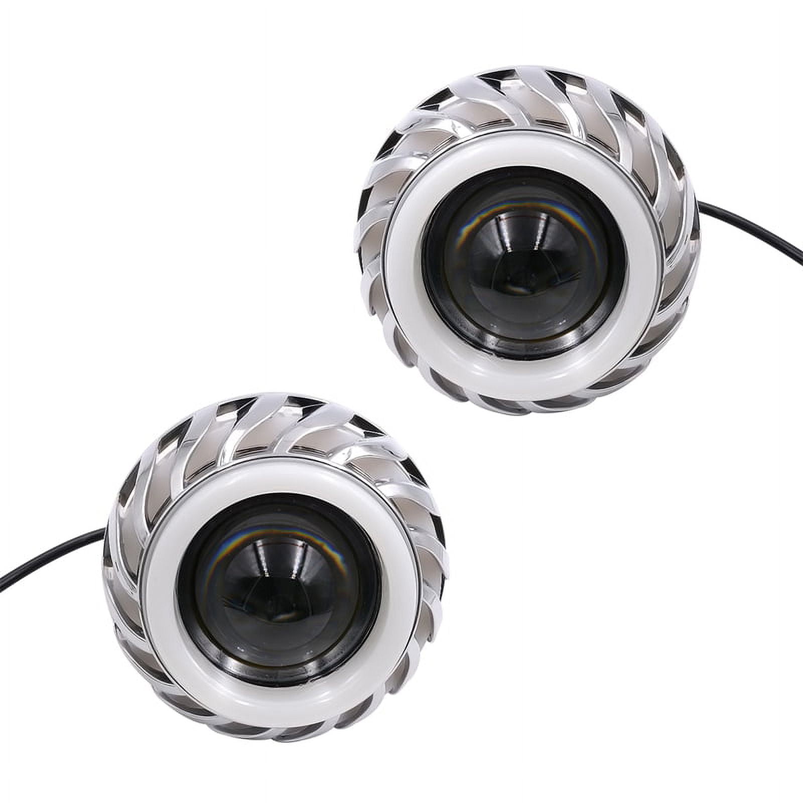 2X 12V Motorcycle Light Projector Lens Light with LED Angel Devil Eyes ...