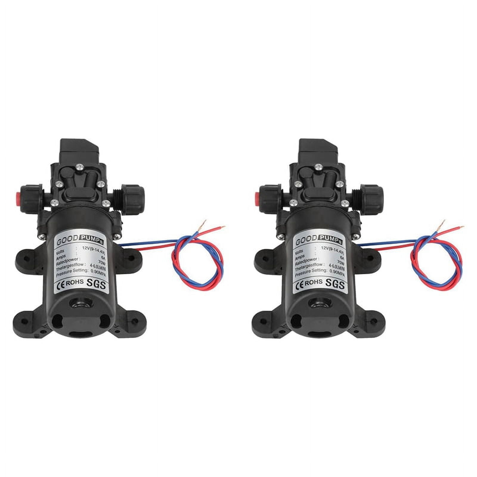 2X 12V Water Pump, 12 Volt Water Pump, DC 12V 6A 70W Electric Water Pump, Self-Priming Water ...