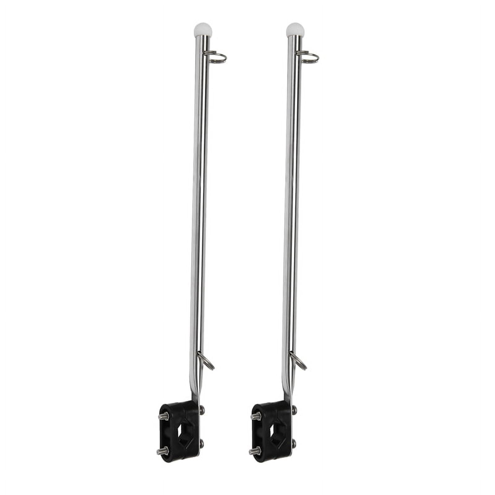 2X 14 inch Flag Pole Holder Stainless Steel 7/8 inch 1 inch Rail Mount ...