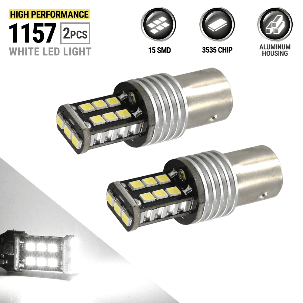 2X 1400 Lumens 1157 60W High Power LED White Turn Signal Brake Tail ...