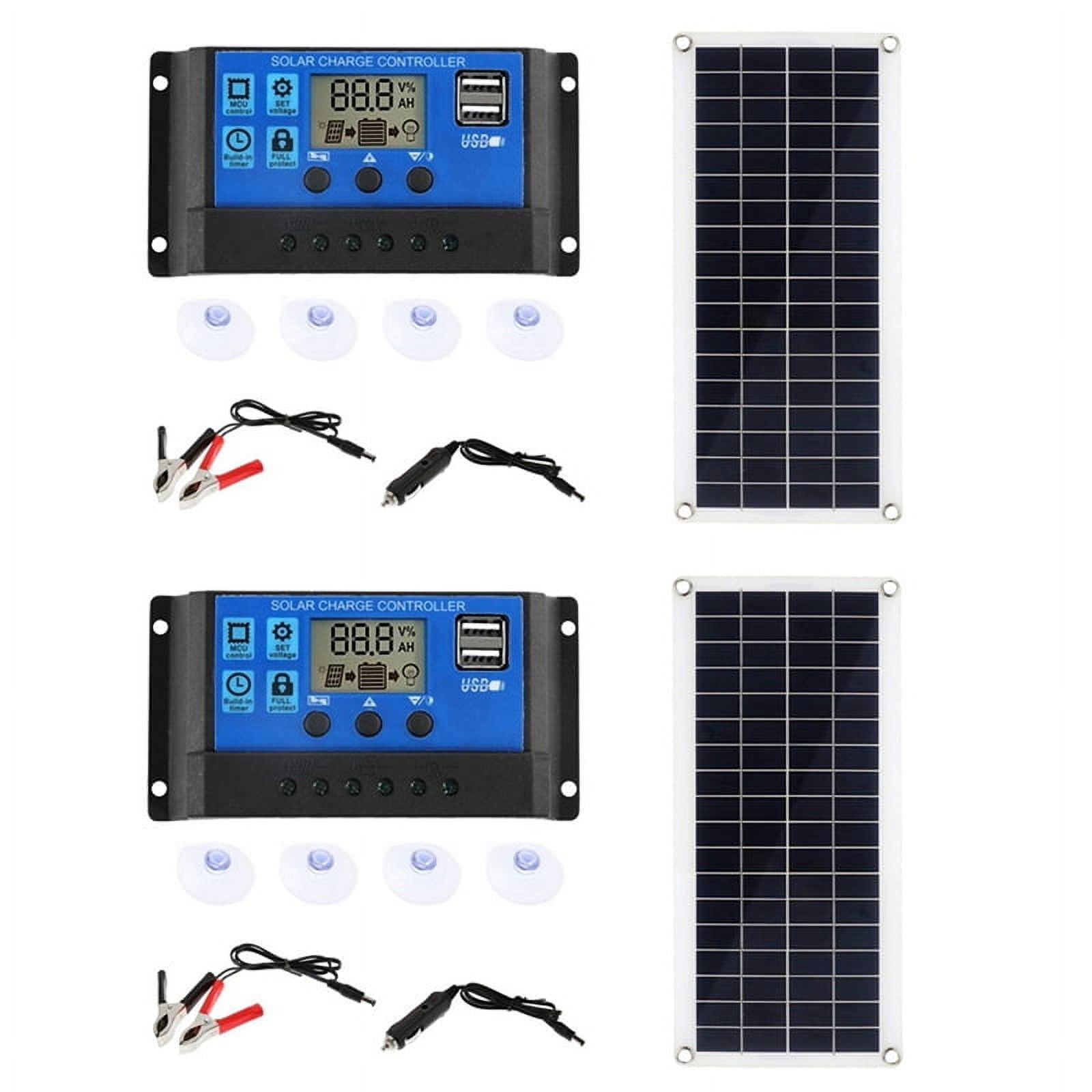 2X 15W Solar Panel 12-18V Solar Cell Solar Panel for Phone RV Car MP3 ...