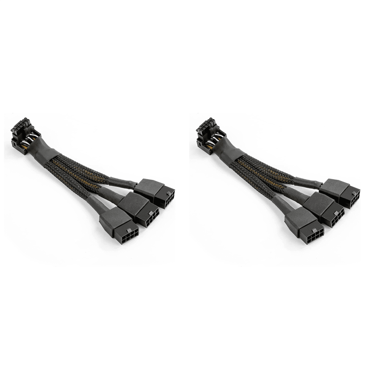 2X 16Pin GPU Cable to 3X 8 Pin Pcie Extension 16AWG PCIE 5.0 90 Degree ...