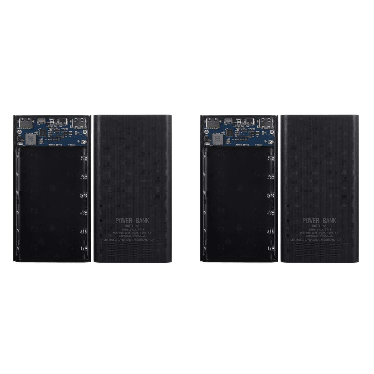 2X 18650 Battery Power Bank Box 22.5W Fast Charging LCD Display ...