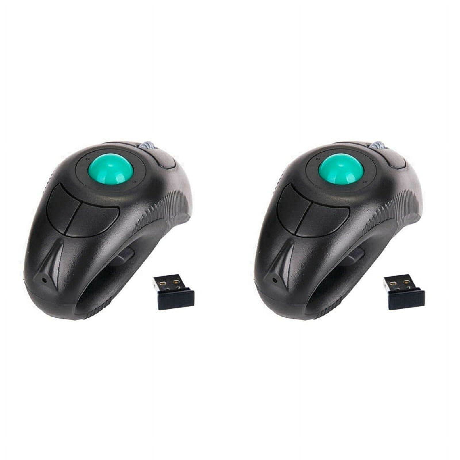 2X 2.4G Wireless Air Mouse Ergonomic Trackball Handheld Finger USB ...
