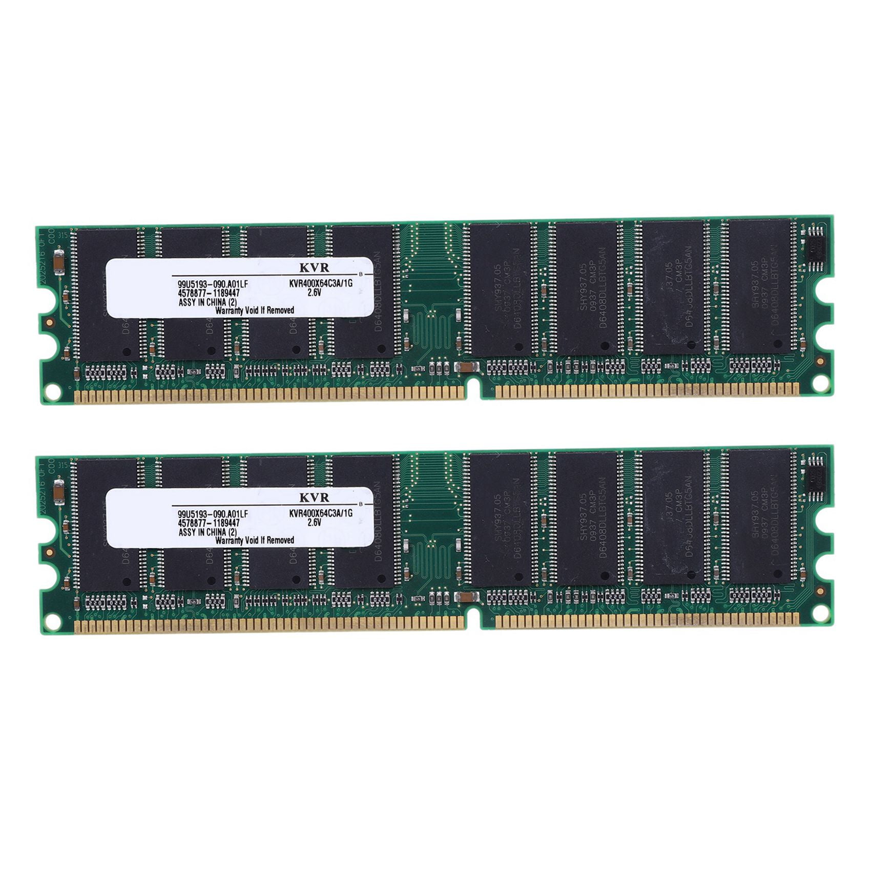 2X 2.6V DDR 400MHz 1GB Memory 184Pins PC3200 Desktop for RAM CPU GPU APU Non-ECC CL3 DIMM ...