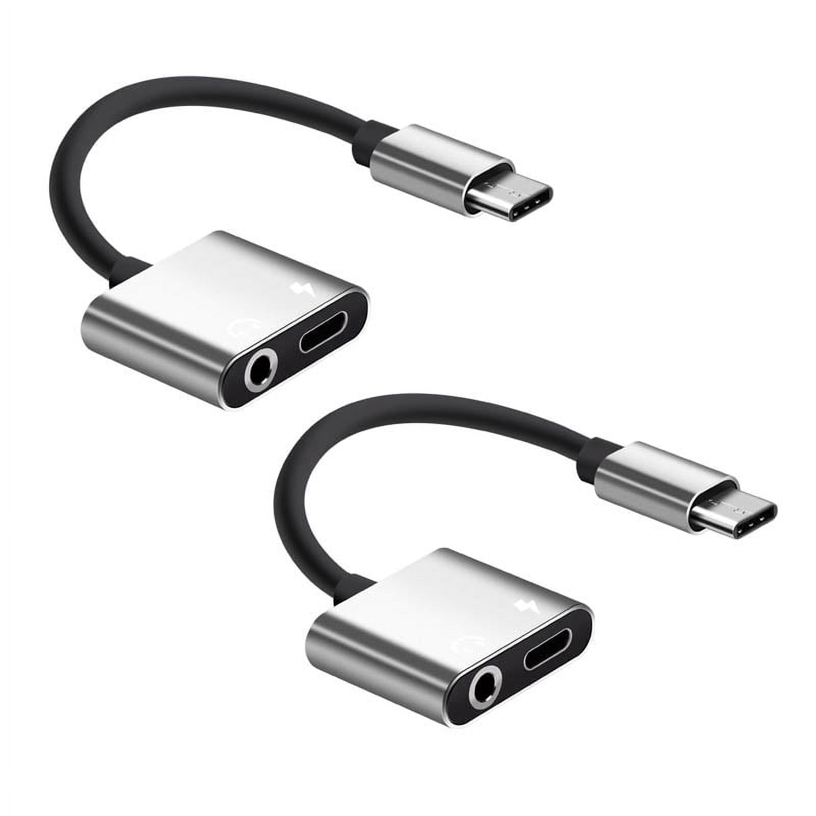 2X 2 In1 Type-C to 3.5mm Headphone Adaptor/Connector Charger, Earphone ...