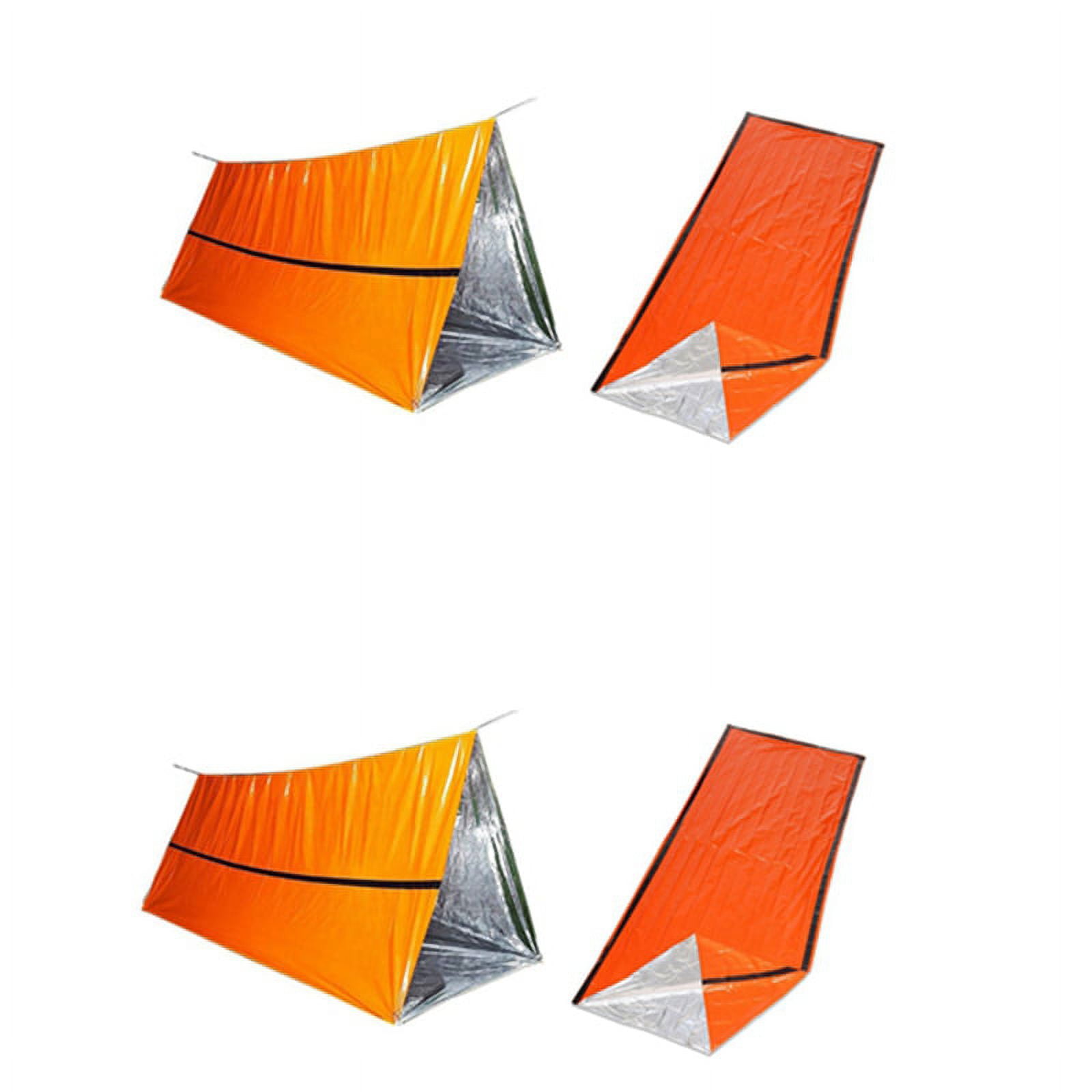 2X 2 Person Survival Emergency Tent with Emergency Sleeping Bag ...