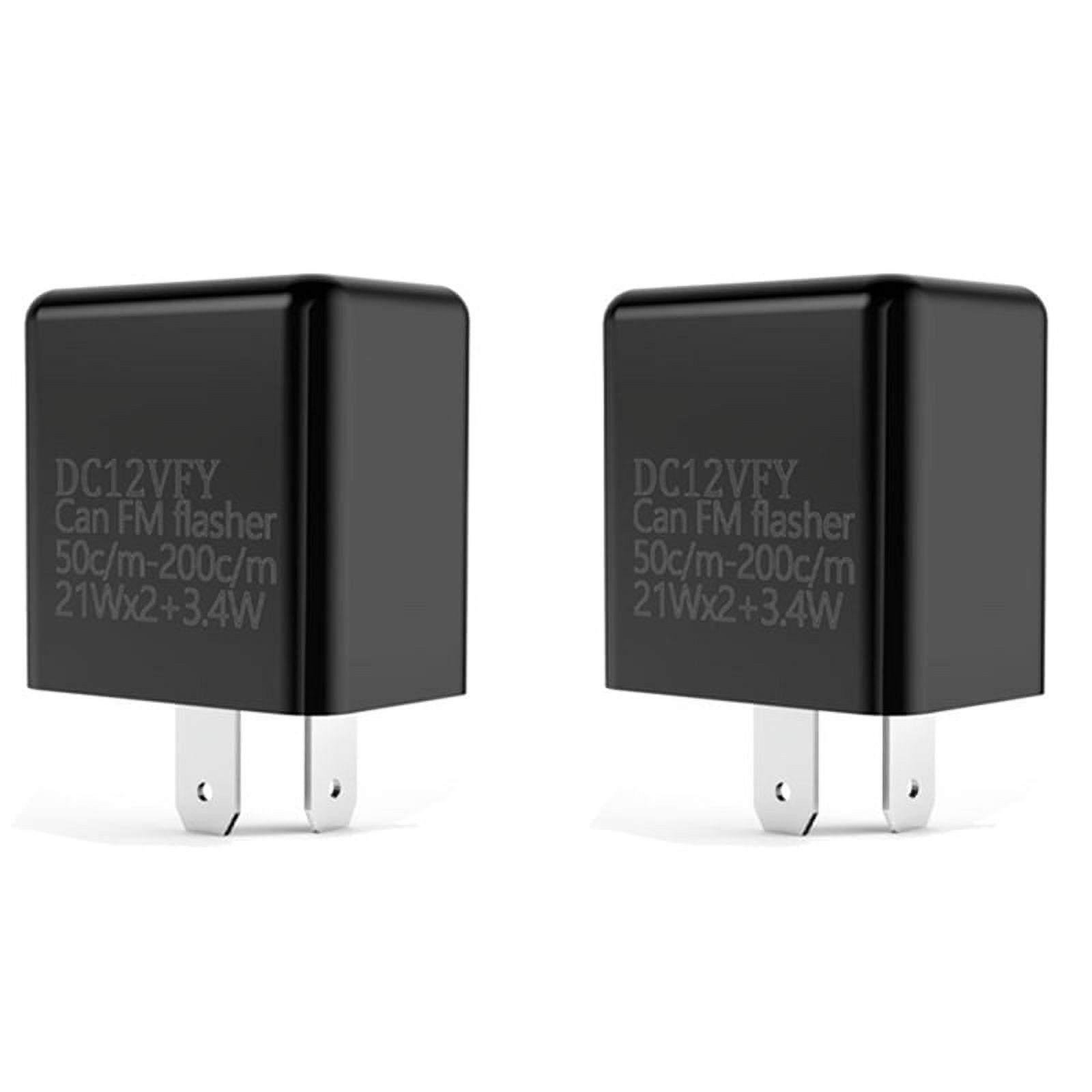2X 2-Pin LED Flasher Relay 12V Adjustable Frequency for Turn Signal Fix ...
