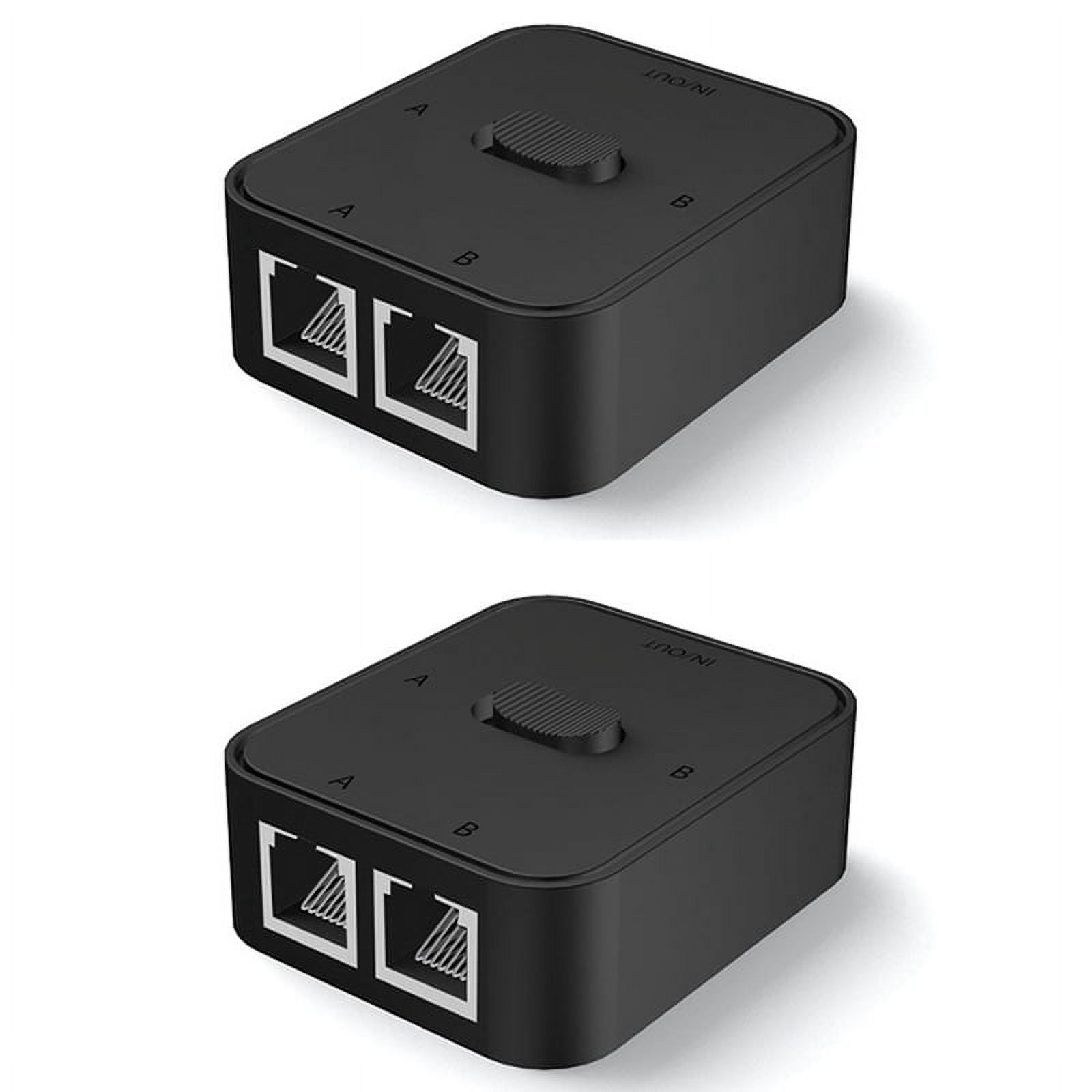 2X 2 Port Gigabit Network Switch RJ45 Switch Network Splitter Cable ...